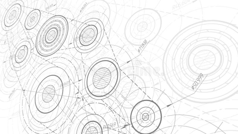 Technology Background .Technical Drawing of Gears .Engineering Concept ...