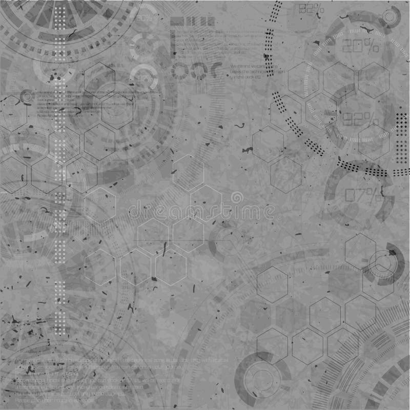 Technology Background. Technological Elements on Grunge Color. Techno ...