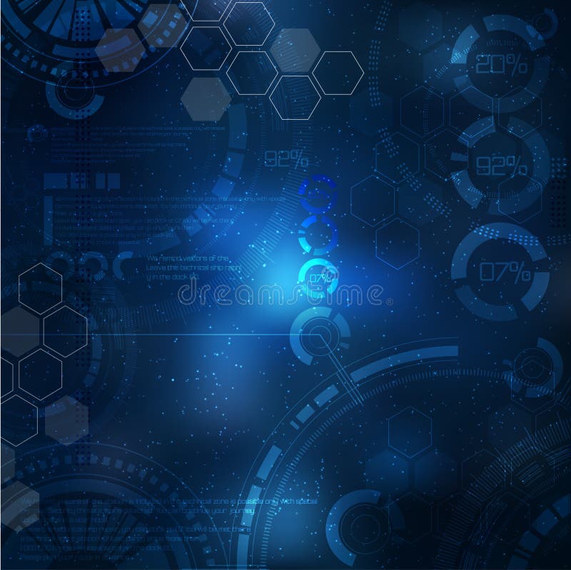 Technology Background. Technological Elements on Sky. Illustration with Techno Element. Stock ...