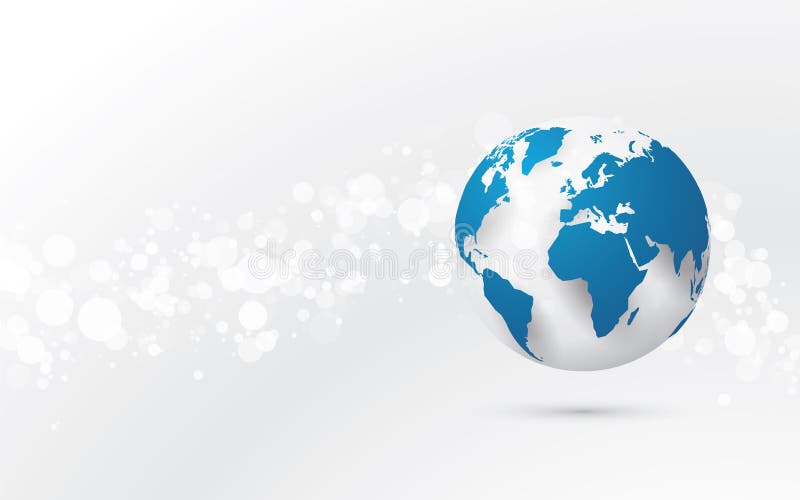 Technology Background and World Stock Illustration - Illustration of ...