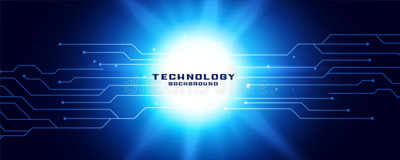 Technology Banner with Circuit Lines Diagram Stock Vector ...