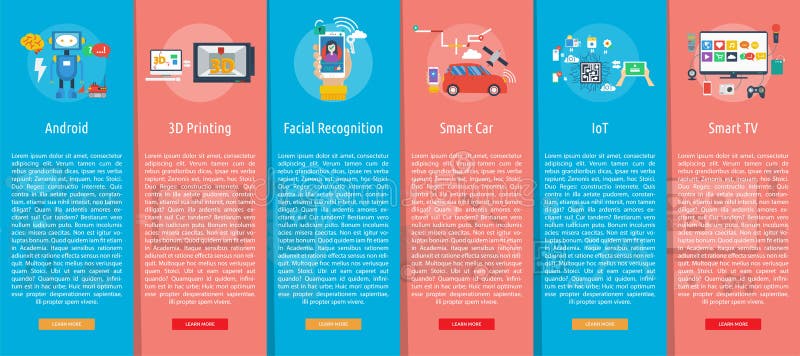 Technology Banner Concept stock vector. Illustration of printing ...