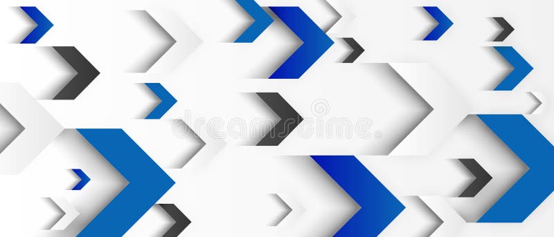 Technology Banner Design with Blue Black and Grey Paper Arrows Stock ...