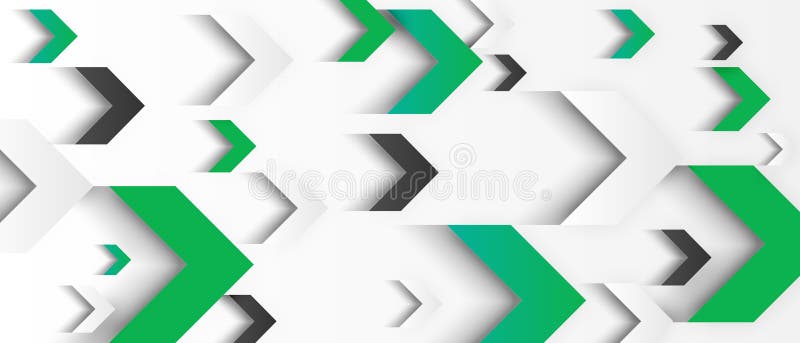 Technology Banner Design with Green, Black and Grey Paper Arrows Stock ...