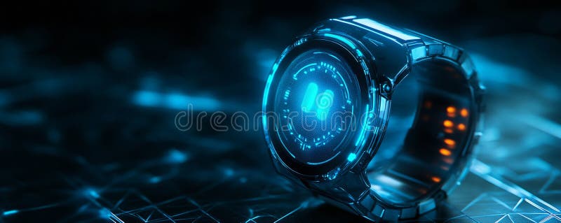 Technology Banner Featuring a Sleek Smartwatch Perfect for a Web Header ...