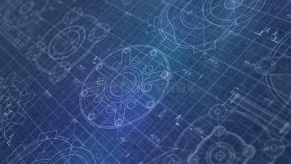 Technology Banner.Mechanical Engineering Background .Technical Drawing ...