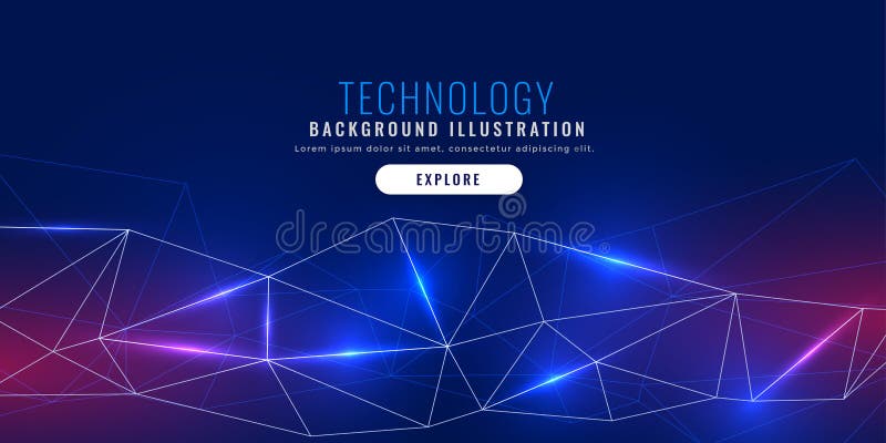 Technology Banner with Network Lines Connection Stock Vector ...