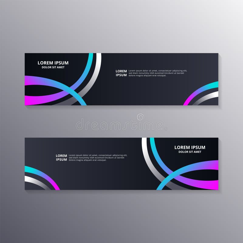 Technology Banner Template, Abstract Dark Neon Background Suitable for ...
