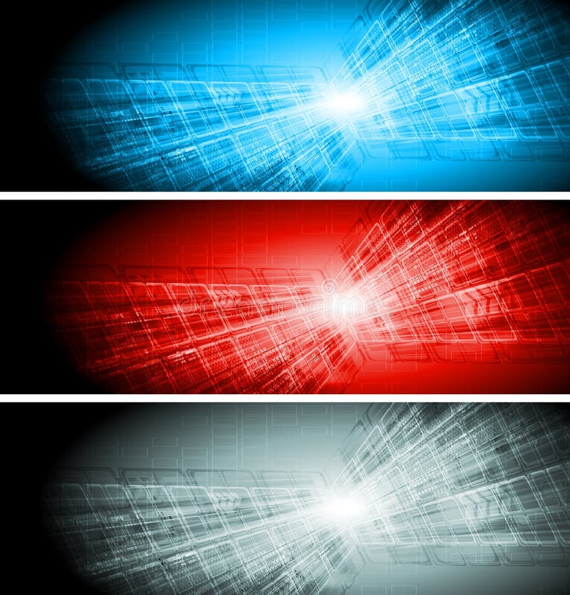 Technology Banners Collection Stock Vector - Illustration of geometry ...
