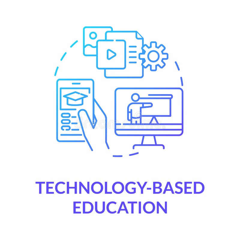 Technology Based Education Concept Icon Stock Vector - Illustration of ...