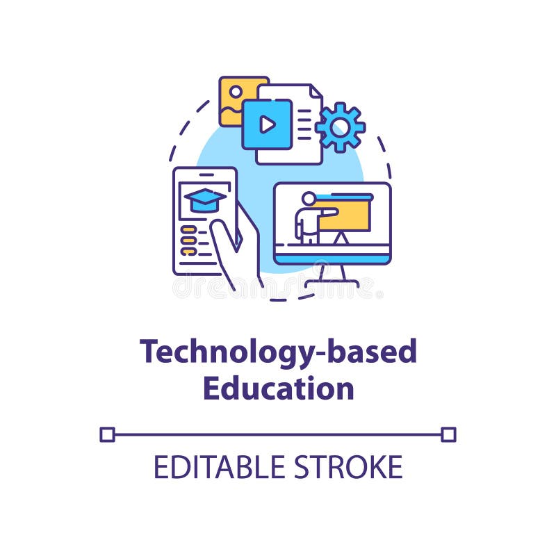 Technology Based Education Concept Icon Stock Vector - Illustration of ...