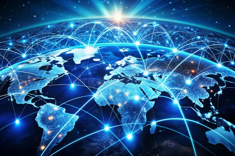 The Digital Web Wave-Digital Communication and Connectivity Stock Image ...