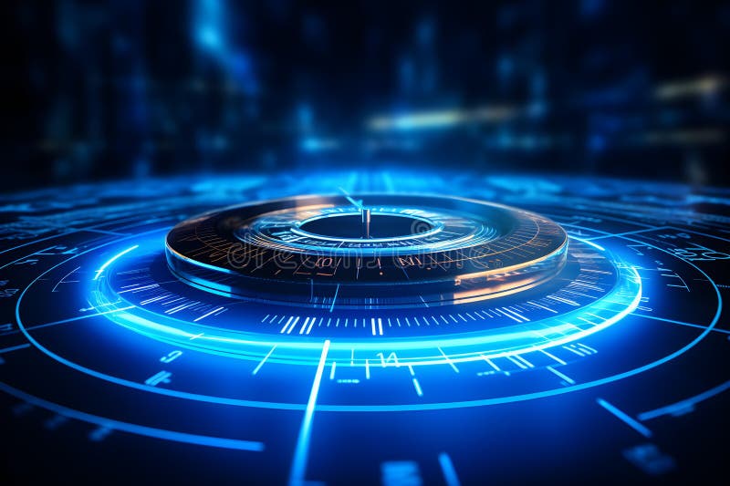 Technology Big Data Futuristic Background. Digital Network Circle ...