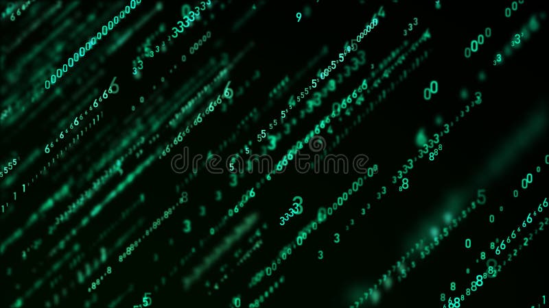 Technology Binary Code Random Falling Digits On Screen Hacked Software Matrix Sciense