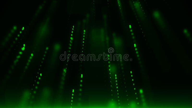 Technology Binary Code Random Falling Digits On Screen Hacked
