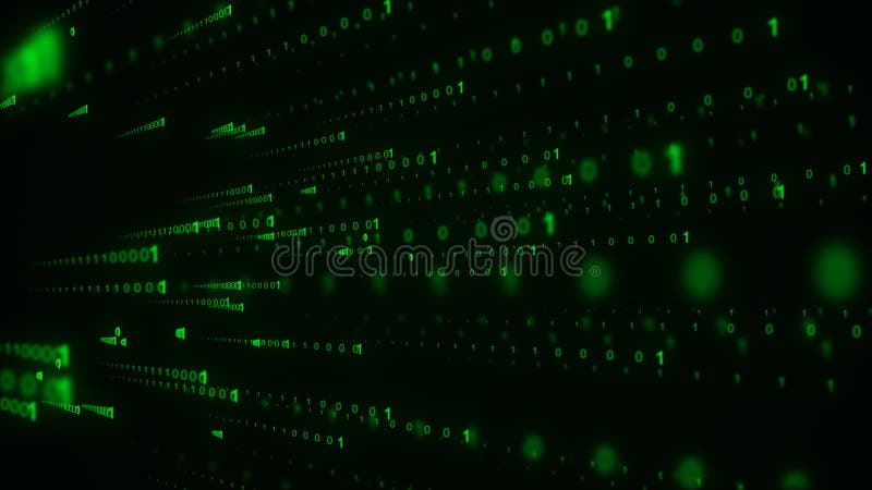 Technology Binary Code Random Falling Digits On Screen Hacked Software Matrix Sciense