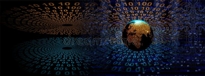 Technology Binary Web Glob Background.artificial Intelligence Virtual ...