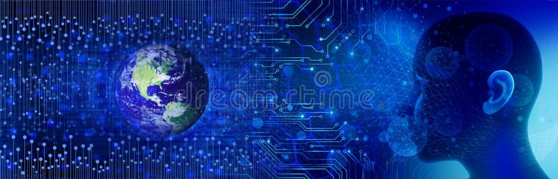 Technology Binary Web Glob Background.artificial Intelligence Virtual ...