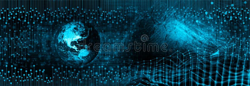 Technology Binary Web Glob Background.artificial Intelligence Virtual ...
