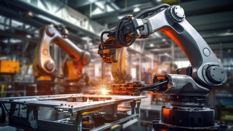 Technology black robot stock illustration. Illustration of operation ...