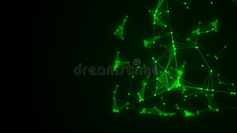 Futuristic Cube of Particles and Lines. Network Connection Big Data ...