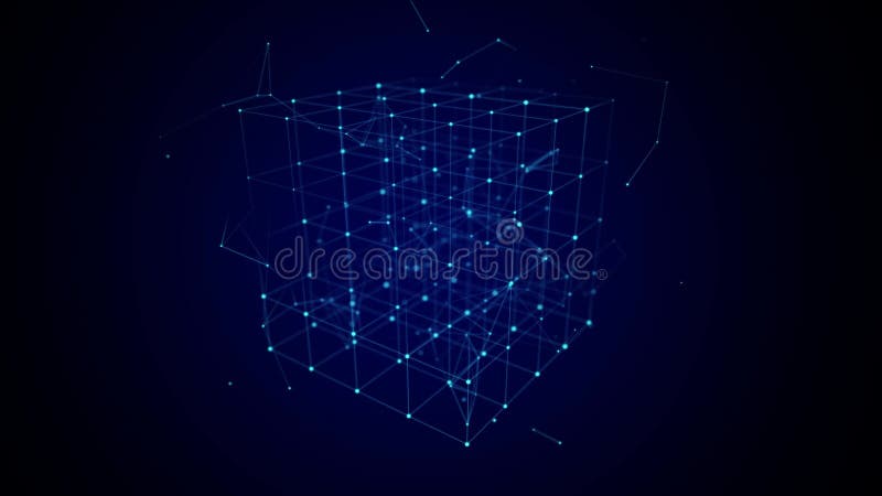 Technology Blockchain Concept Big Data Flow Connections Network Connection Structure 3d