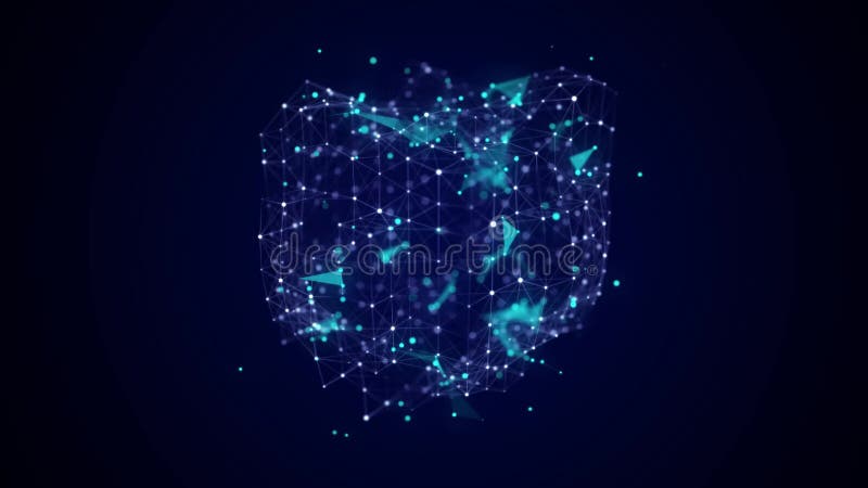 Technology Blockchain Concept Network Connection Structure 3d Rendering Stock Footage Video