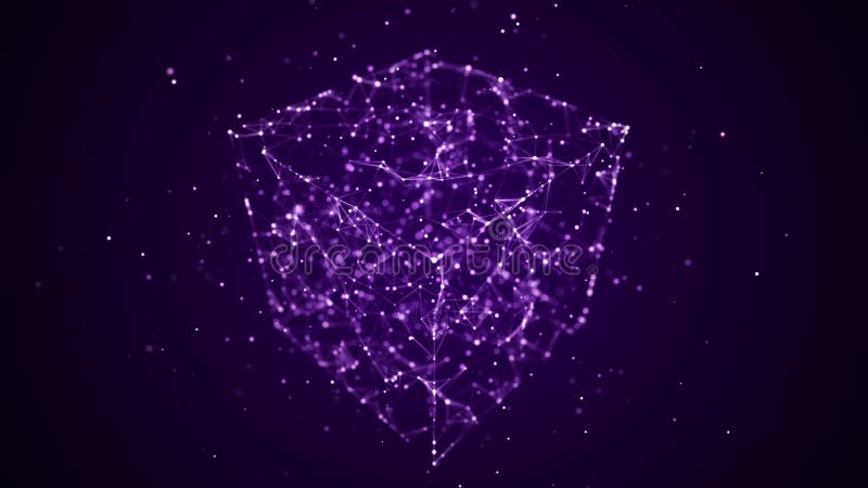 Technology Blockchain Concept on Purple Background. Visualization of ...