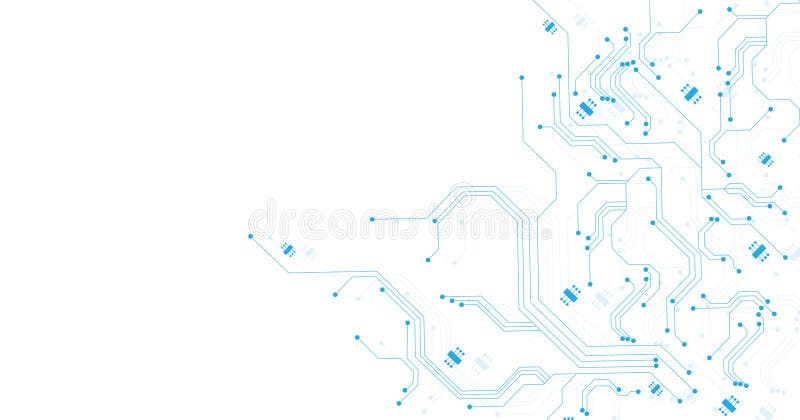 Technology Blue Circuit Diagram on White Background Stock Vector ...