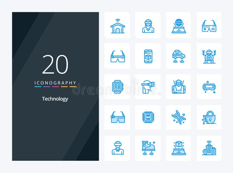 20 Technology Blue Color Icon for Presentation Stock Vector ...