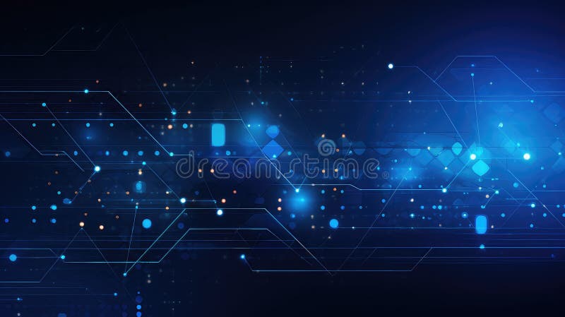 Technology Blue Digital Background Stock Illustration - Illustration of ...
