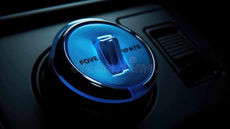 Technology Blue Electric Power Button Stock Illustration - Illustration ...