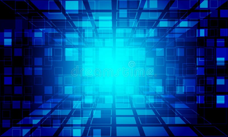 Technology Blue Light Squares Data Media Geometric Design Modern ...