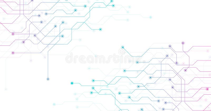 Technology Blue and Pink Circuit Diagram Concept Stock Vector ...