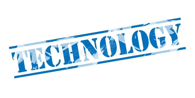 Technology blue stamp stock illustration. Illustration of symbol - 97572151