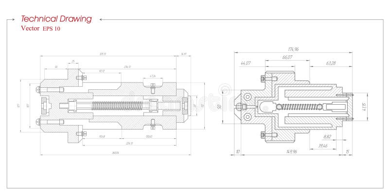 Technology Blueprint .Engineering Plan Scheme .Mechanical Engineering ...