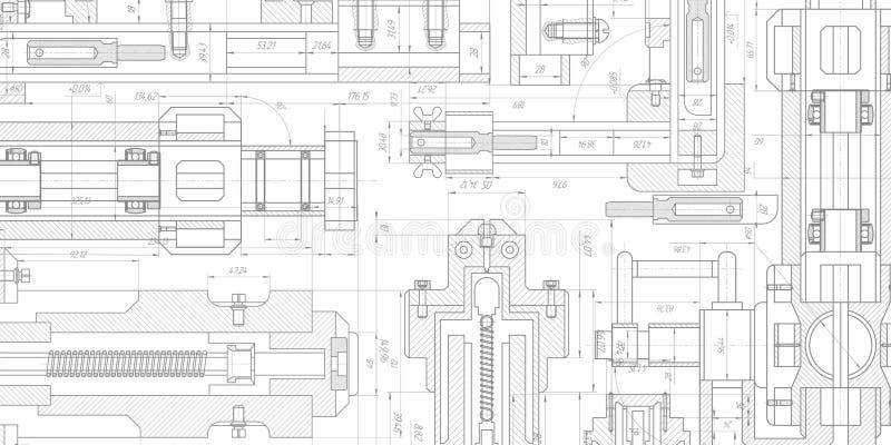 Technology Blueprint .Engineering Plan Scheme .Mechanical Engineering ...