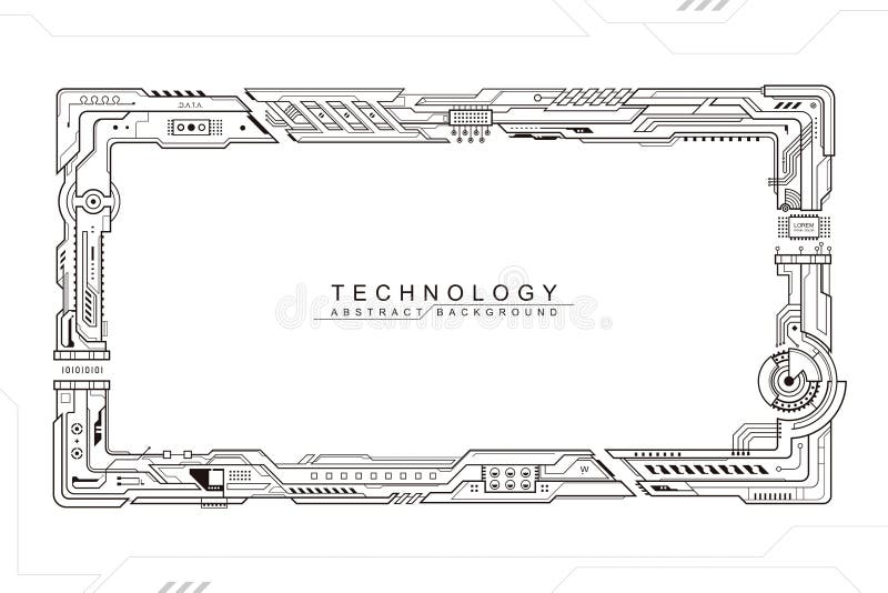 Technology Border Frame Rectangular Design. Stock Vector - Illustration ...