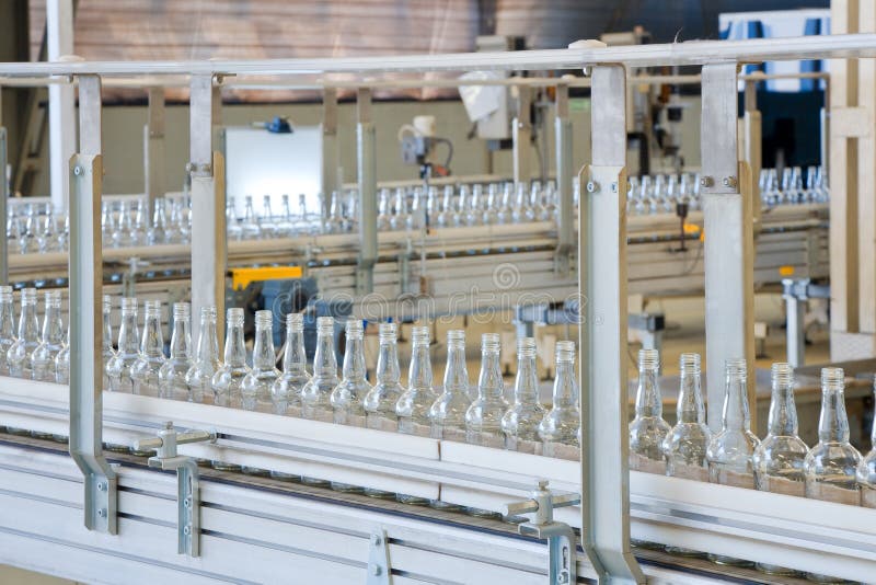 Bottle Factory, Process of Making Glass Bottles Stock Photo - Image of ...