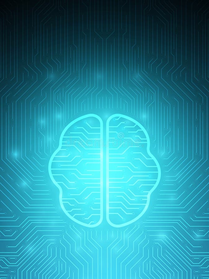 Technology Brain Circuit Poster.cyberspace Poster,cyber Robot Processor ...
