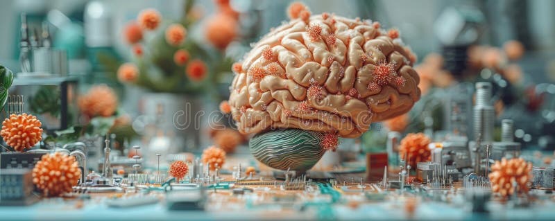 Technology and Brain Model: a Creative Combination in a Portrait Stock ...