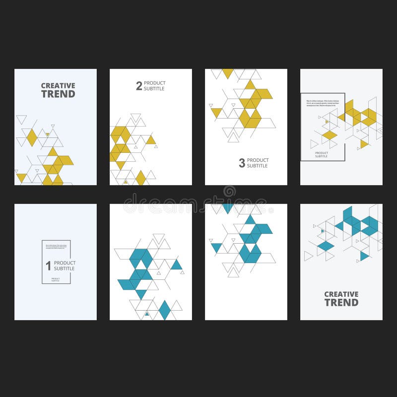 Technology Brochure Triangle Textured Template. Modern Geometric ...