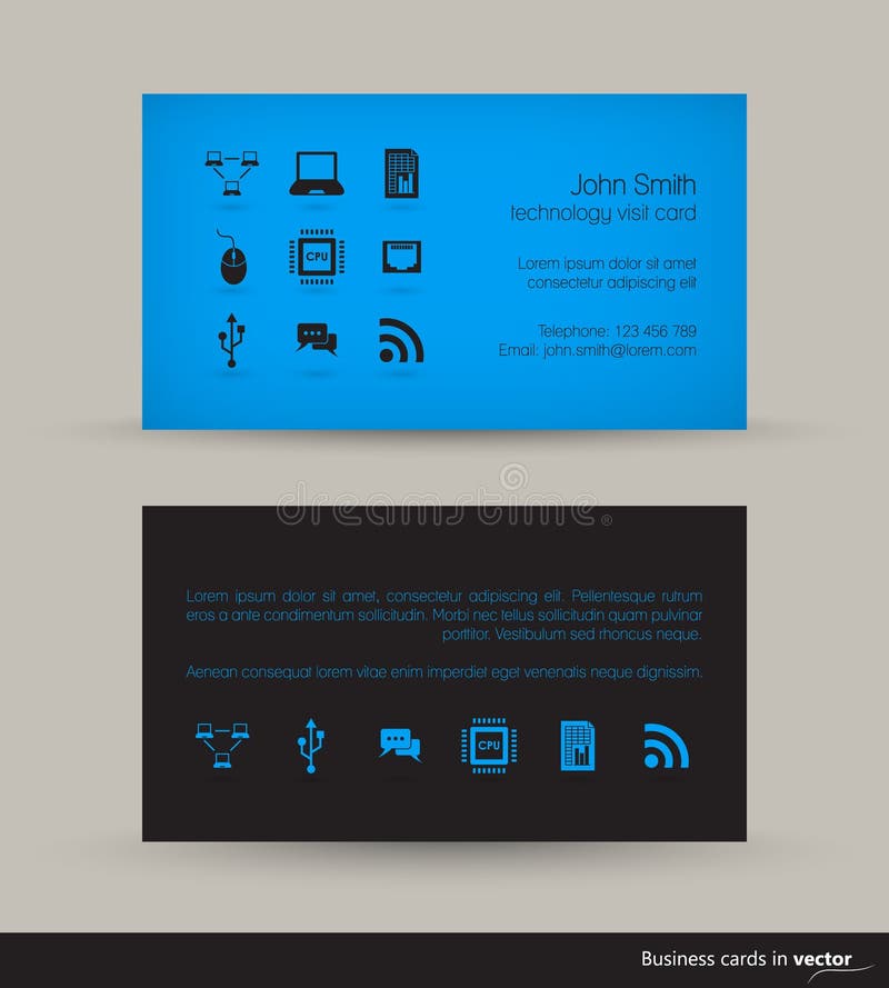 Technology business card stock illustration. Illustration of design ...