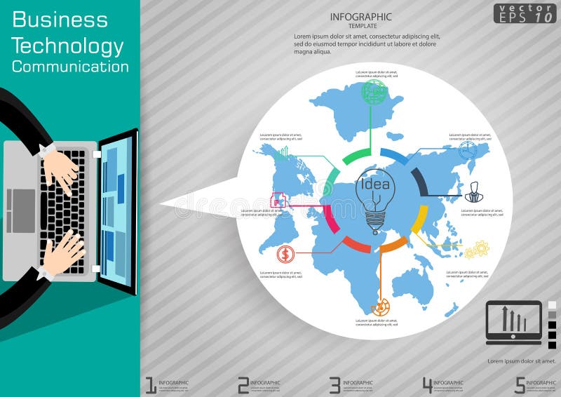 Technology Business Communication Across World Modern Idea and Concept ...