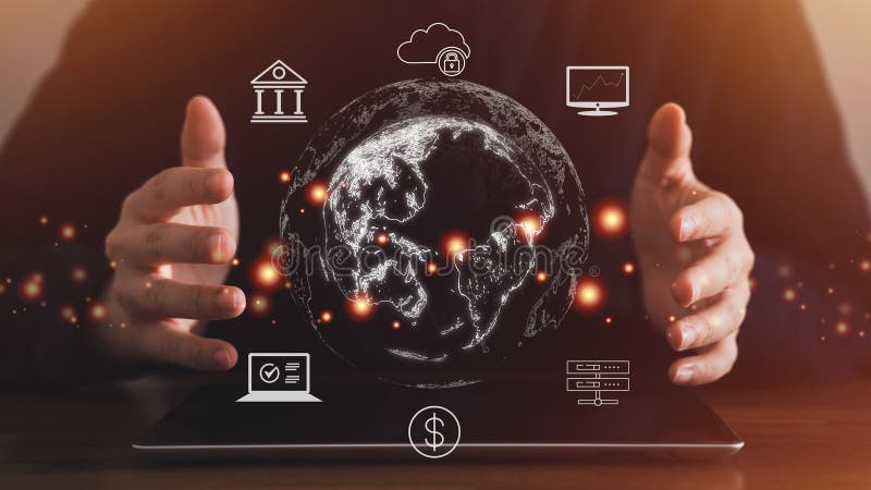 Technology and Business Global Internet Connection Application Concept ...