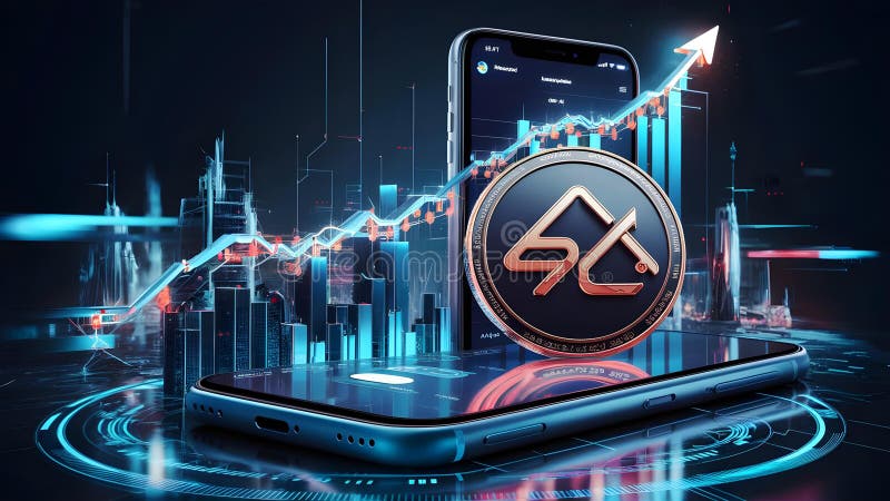 Technology Business Graph Up Futuristic Cryptocurrency Trading Platform ...