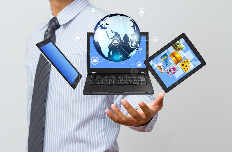 Hi Technology Computer with Keyboard Stock Photo - Image of multimedia ...