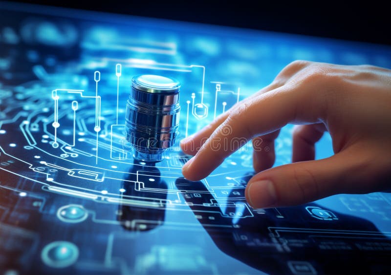 Technology Business Hand Computer Screen Virtual Media Innovation ...