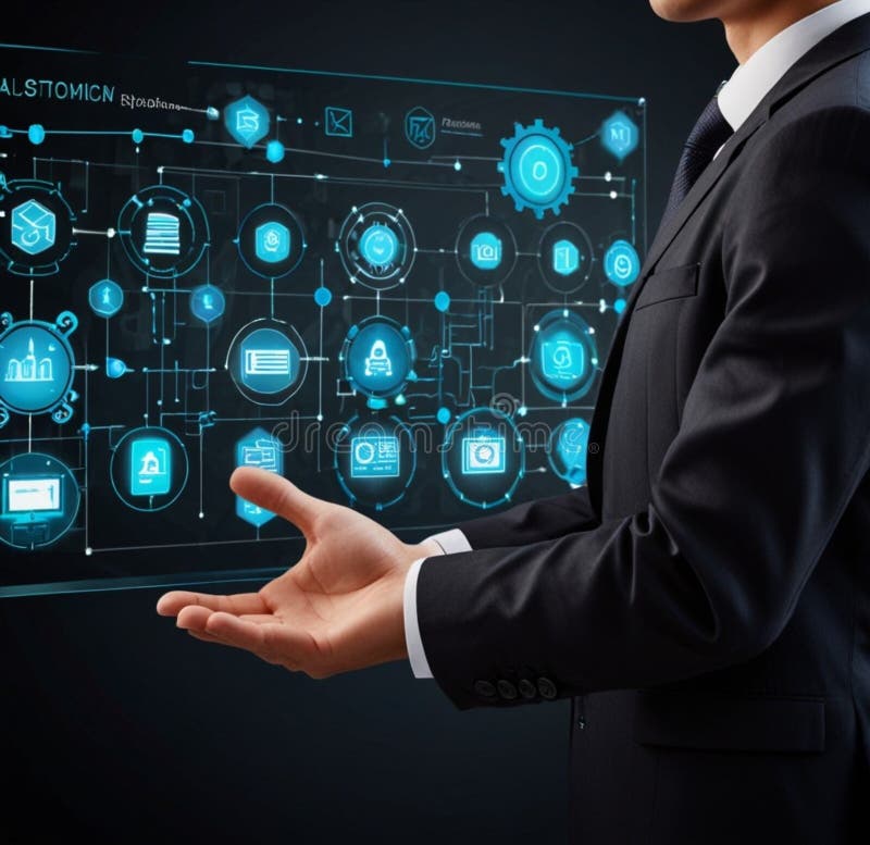 Technology, Business, the Internet, and Network Concepts. Process System for Automation Software ...