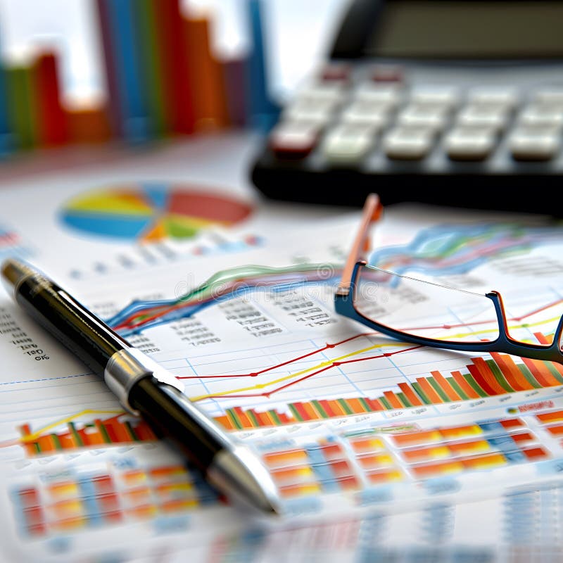 Financial Analysis with Charts Stock Illustration - Illustration of ...